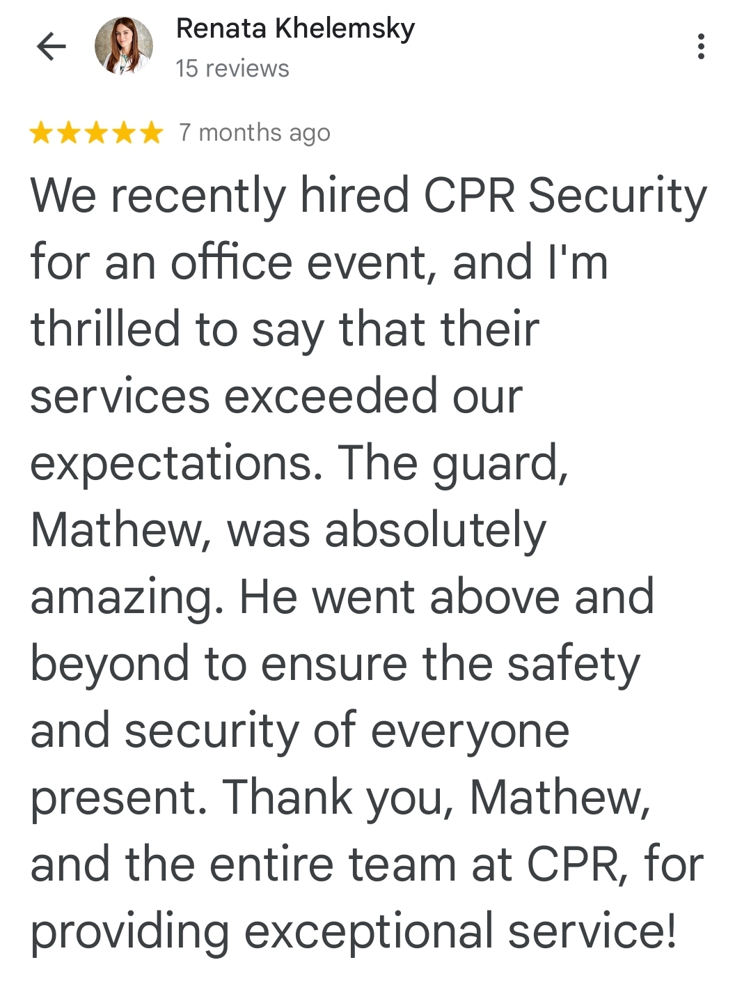 Services We Provide – CPR Security Services LLC